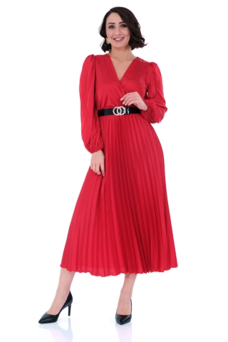 Red Long Sleeve Midi | All | Fervente