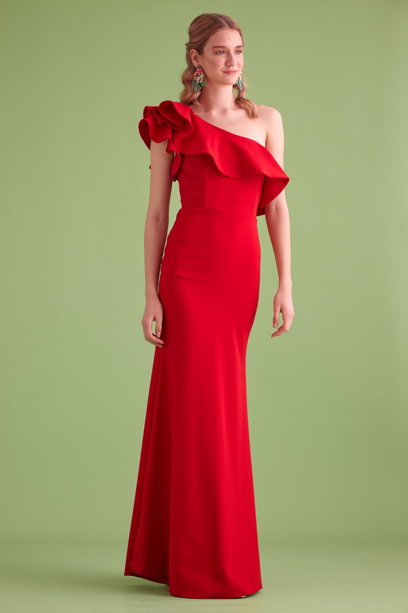 Red Crepe Dress | Night Dresses | KeiKei