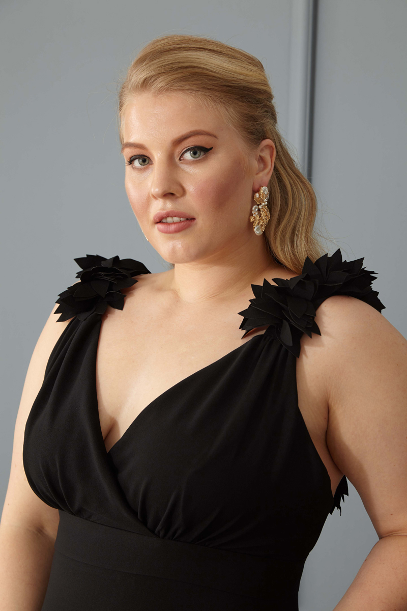 Black Plus Size Crepe Sleeveless Maxi Dress | Plus Size Night Dresses ...