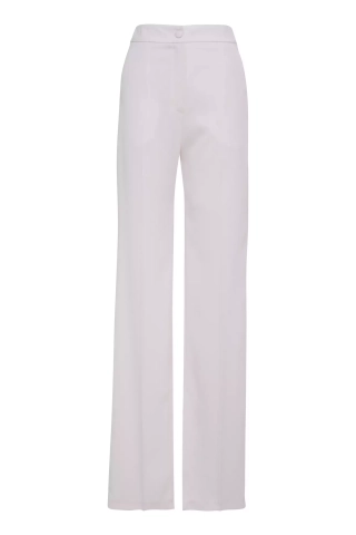Beyaz Krep Saten Uzun Pantolon | Pantolon | KeiKei