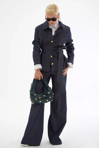 Navy Blue Kot Long Pants | Trousers | KeiKei