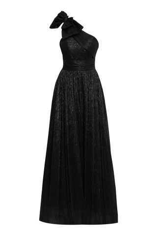 Black Moonlight One Arm Long Dress | Engagement & Wedding | KeiKei
