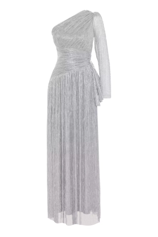 Silver Moonlight One Arm Long Dress | Engagement & Wedding Dresses | KeiKei